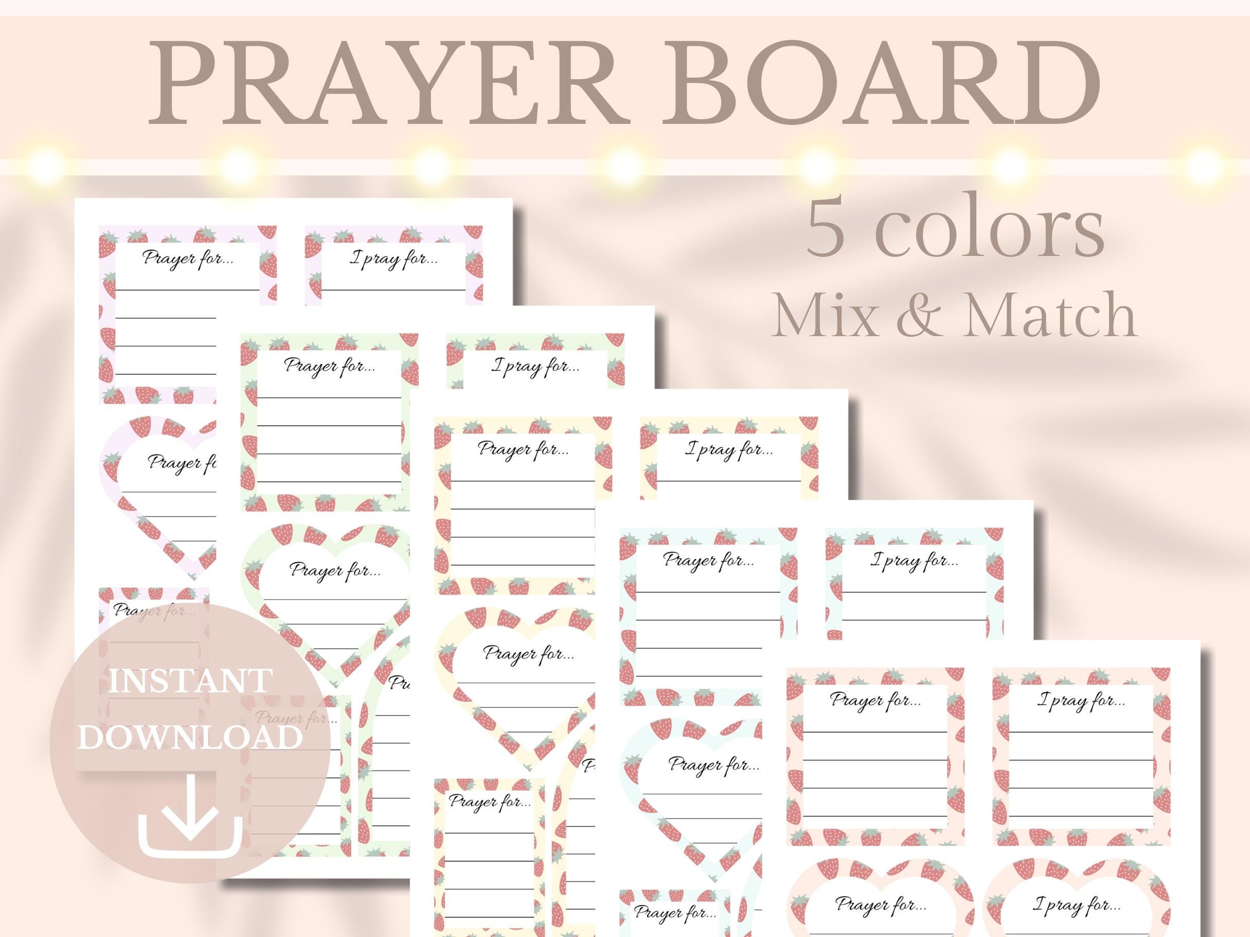 Prayer Board Kit Printable Strawberry Bulletin Board Kit Christian ...