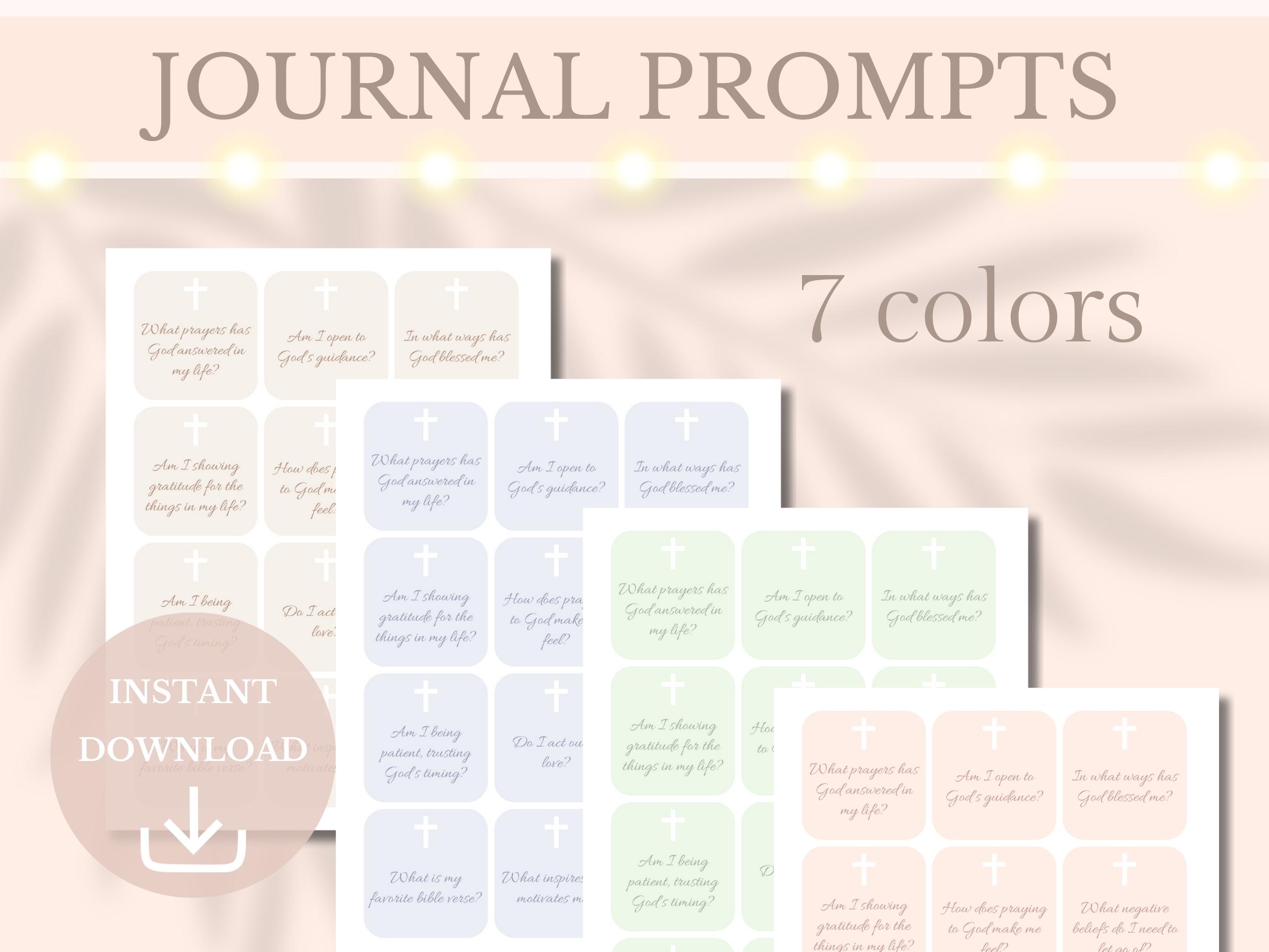 60 Christian Journal Prompt Cards Printable Faith Prompt Devotion ...