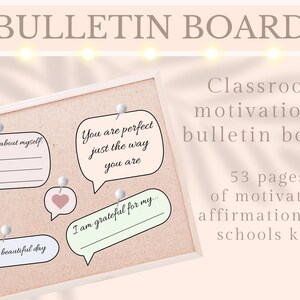 Classroom Bulletin Board Kit Motivational Printable Teacher DIY Back to ...