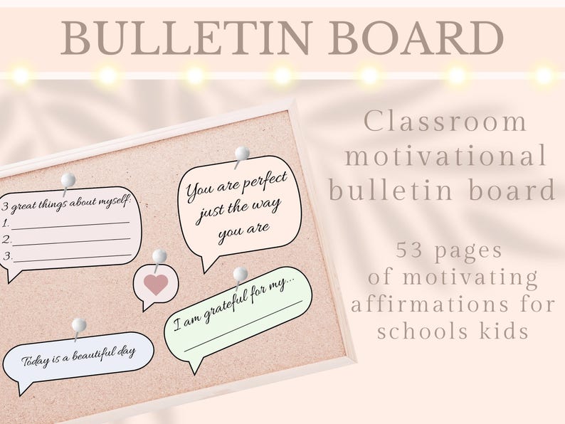 Classroom Bulletin Board Kit Motivational Printable Teacher DIY Back to ...