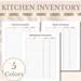 Kitchen Inventory Printable Tracker Food Log, Fridge Freezer Pantry ...