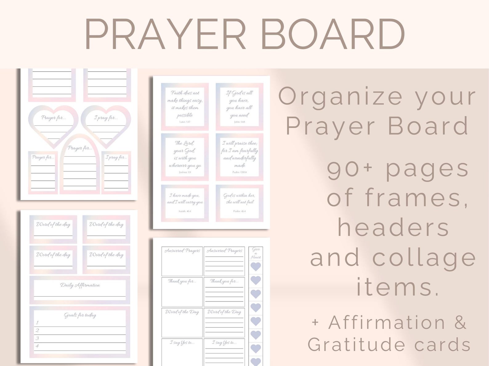 EDITABLE Prayer Board Kit Printable School Bulletin Board Rainbow ...
