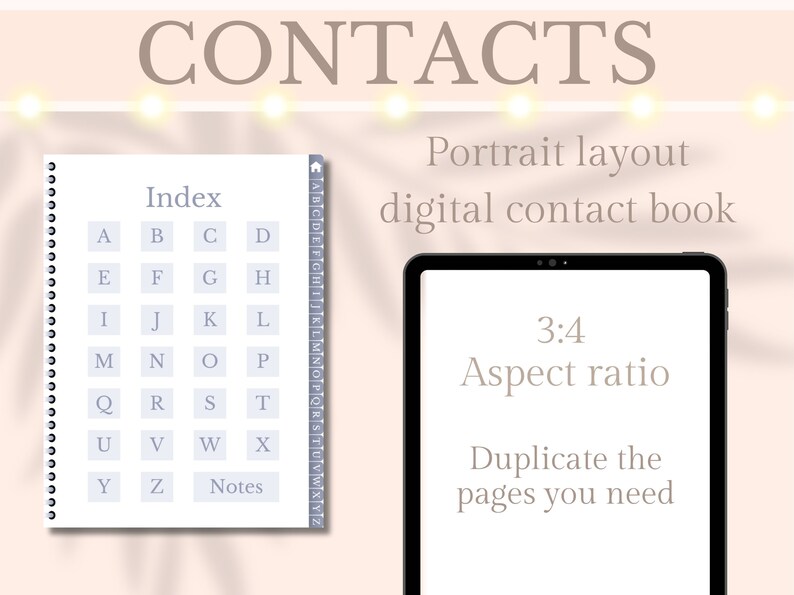 Digital Alphabetical Phone Book Contact List Address Book Simple ...