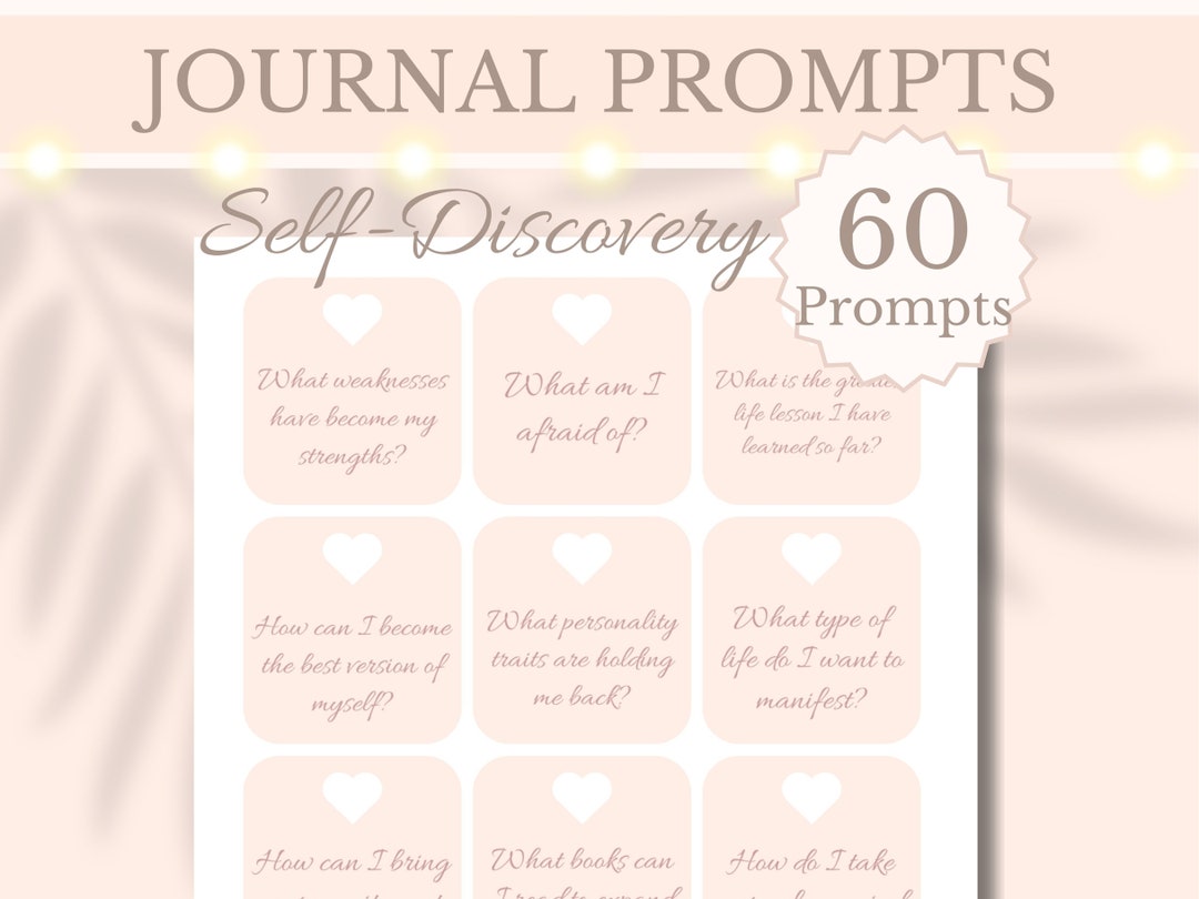60 Journal Prompt Cards Printable Self-discovery Journaling Prompts ...