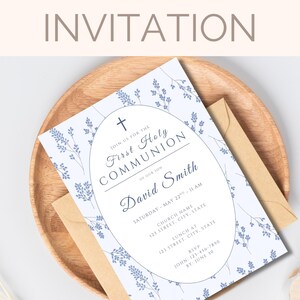 Boy First Holy Communion Invitation Template Editable Girl First ...