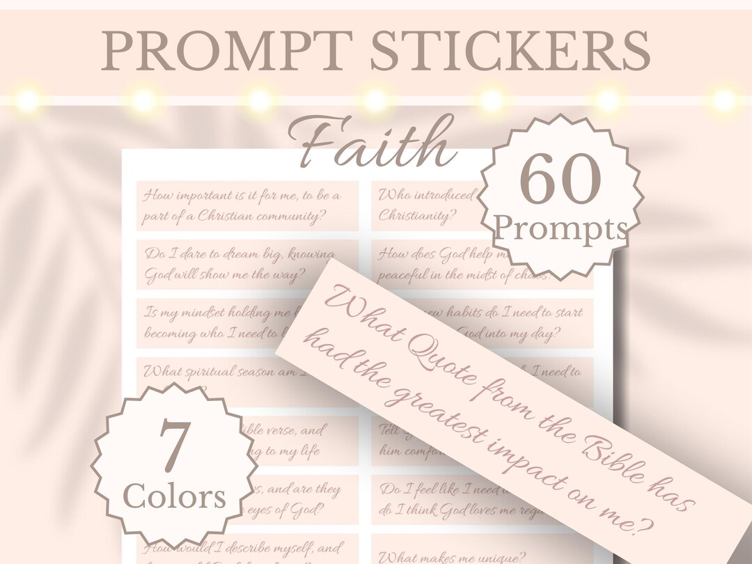 60 Faith Journal Prompt Stickers Printable Christian Journal Prompt ...