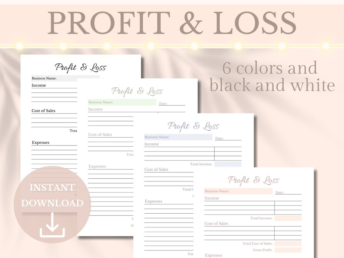Profit and Loss Statement for Small Business PRINTABLE Income Statement ...