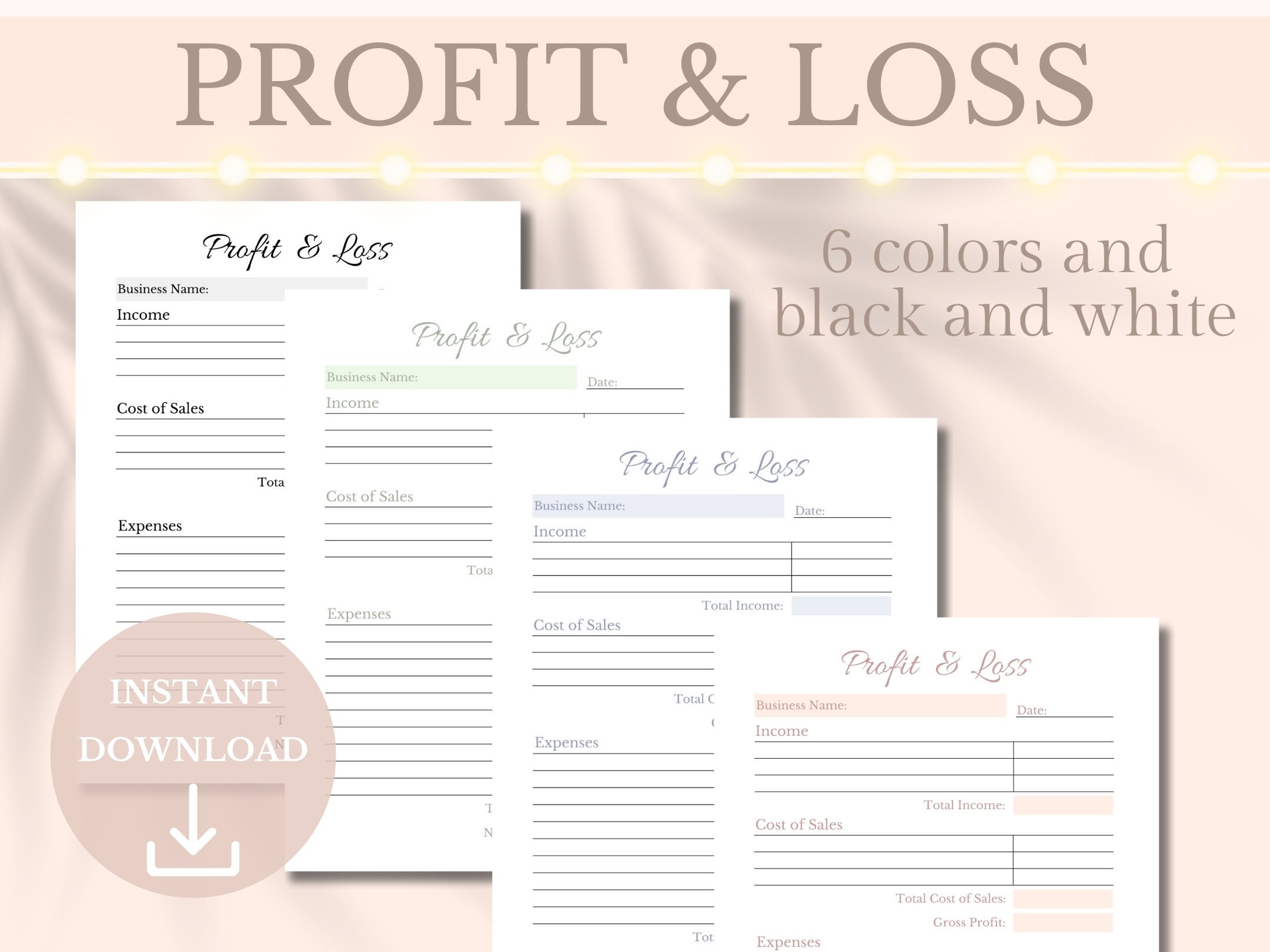 Profit and Loss Statement for Small Business PRINTABLE Income Statement ...