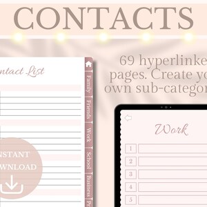 Digital Contact List Address Book, Simple Minimalist Contact Directory ...