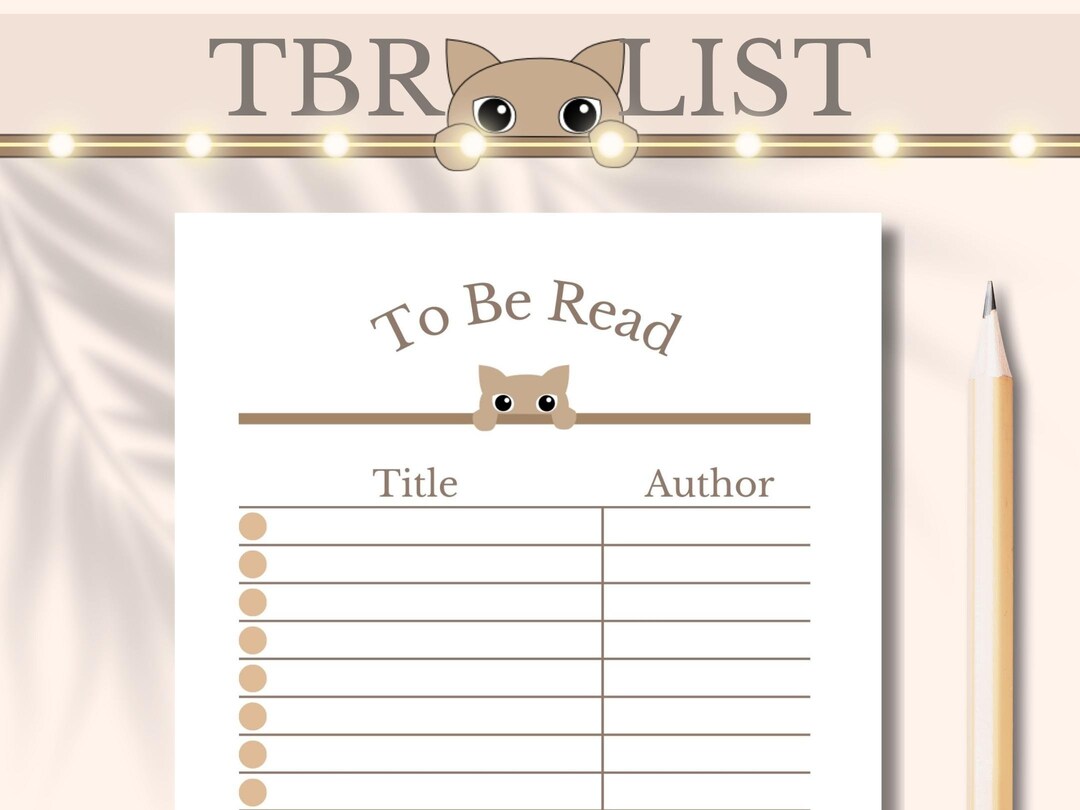 TBR List for Book Lover Printable Planner Template Reading Tracker, to ...