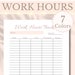 Work Hours Tracker Printable Log Monthly Employee Overtime Salary ...