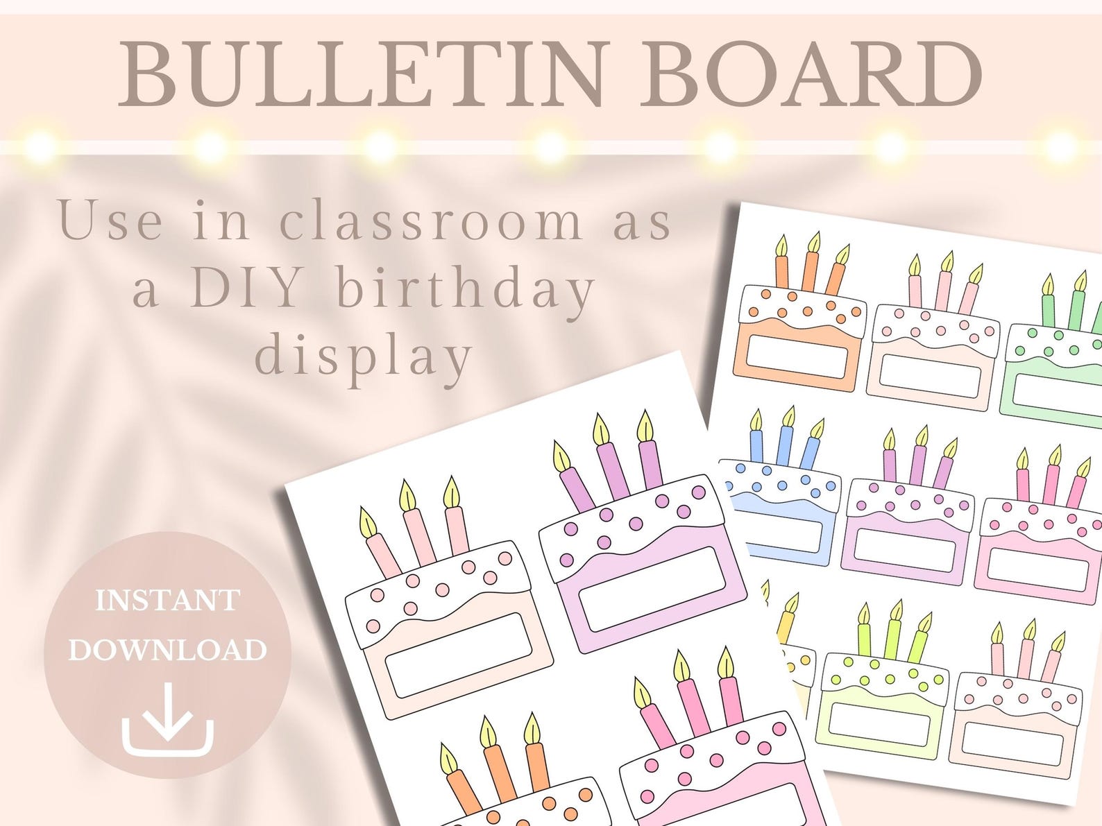 Birthday Bulletin Board Display Printable Back to School Kit Teacher ...