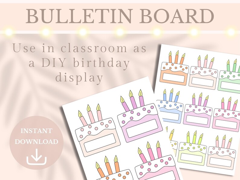Birthday Bulletin Board Display Printable Back to School Kit Teacher ...