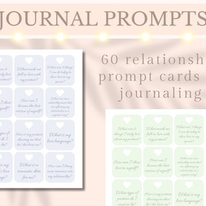 60 Journal Prompt Cards Printable Relationship Journaling Prompts Love ...