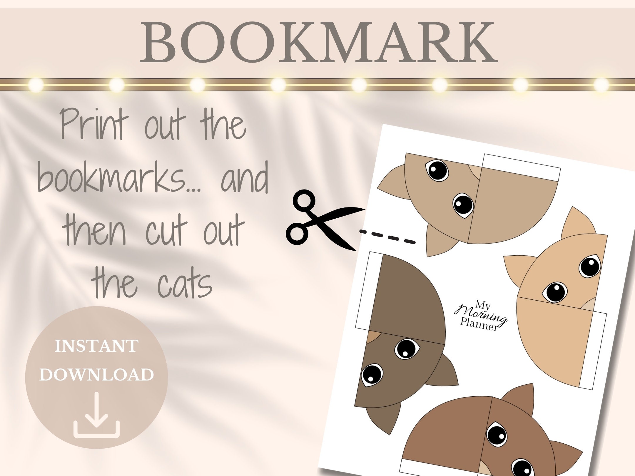 Cat Corner Bookmark DIY Printable, Colorful Cat Lover Gift Foldable ...
