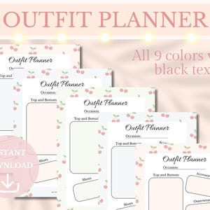 Digital Outfit Planner Printable Capsule Wardrobe Log Clothes Organizer ...