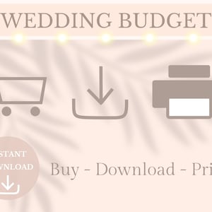 Wedding Budget Printable Planner Financial Organizer Expense Tracker ...