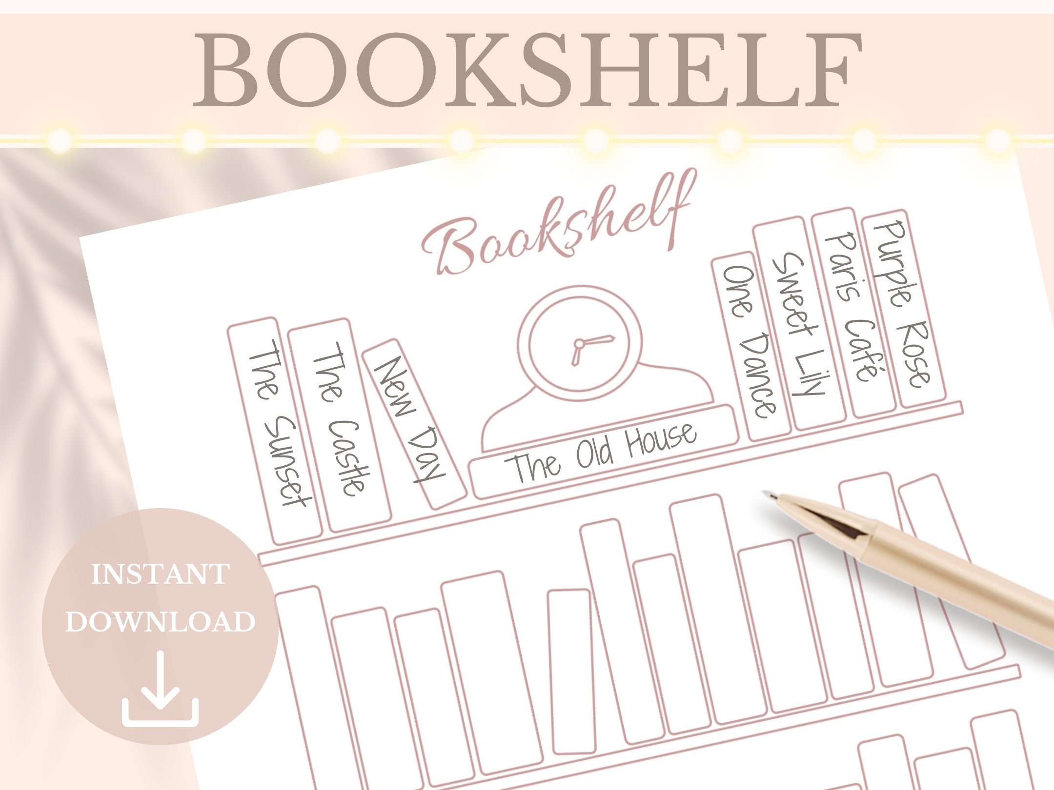 Bookshelf Reading Tracker Printable Planner, 5 Colorful Bookshelf ...