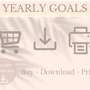 Yearly Goal Setting Printable Planner New Year's Resolution Tracker ...