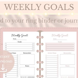Weekly Goal Setting Printable Planner, to Do List Productivity Tracker ...