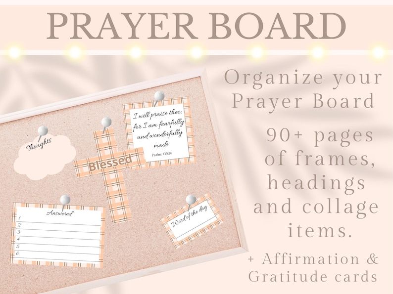 Fall Prayer Board Kit Printable Bulletin Board Kit Tartan Pattern ...
