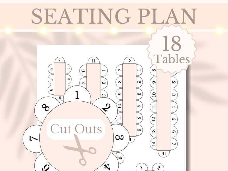 Wedding DIY Table Seating Planner PRINTABLE Paper Cutouts Event ...