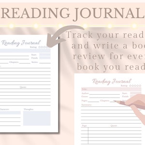 Reading Journal Printable Book Review Planner Reading Tracker, Book ...