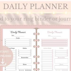Daily Planner Printable Worksheet, Pink Girly to Do List Goal Setting ...