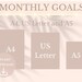 Monthly Goal Setting Printable Planner, Pink Productivity to Do List ...