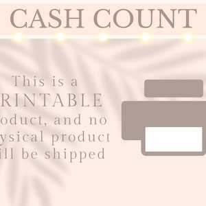 Cash Count Sheet Printable Cash Register Log Till Balance Cash ...