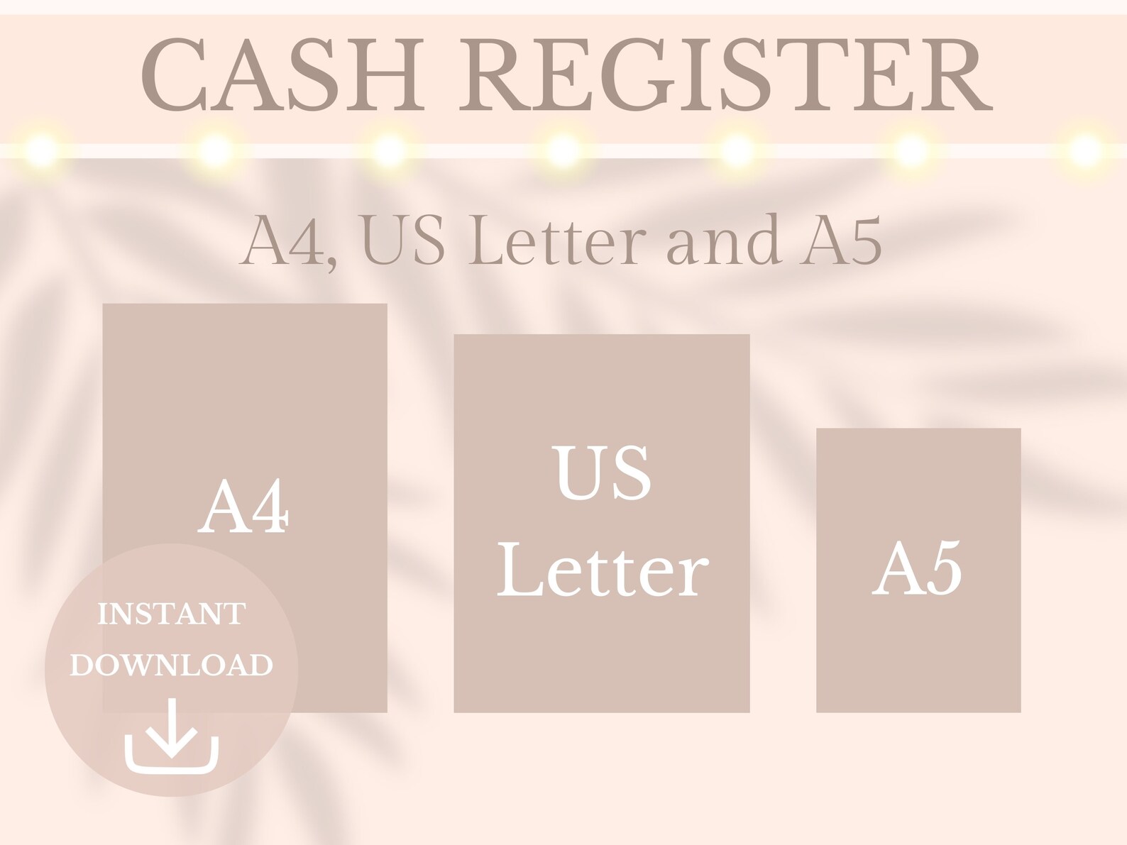 Cash Register Log Printable Drawer Till Balance Money Count Calculator ...