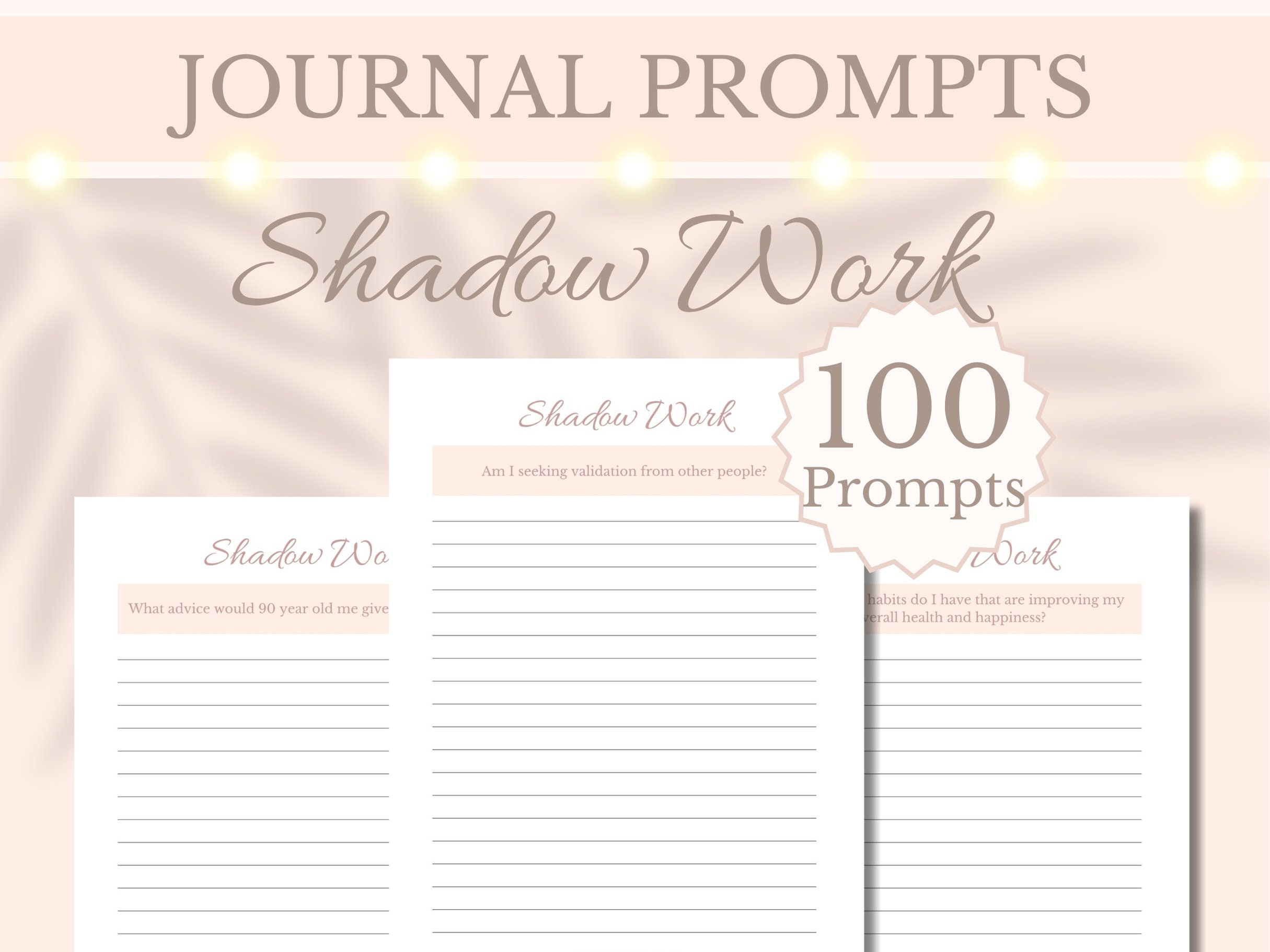 100 Shadow Work Journal Prompts Self-discovery Printable Journaling ...