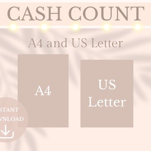 Cash Count Sheet Printable Cash Register Log Till Balance Cash ...