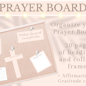 Prayer Board Kit Printable Christian DIY Collage Bible Study Gratitude ...