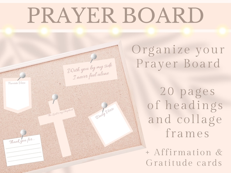 Prayer Board Kit Printable Christian DIY Collage Bible Study Gratitude ...