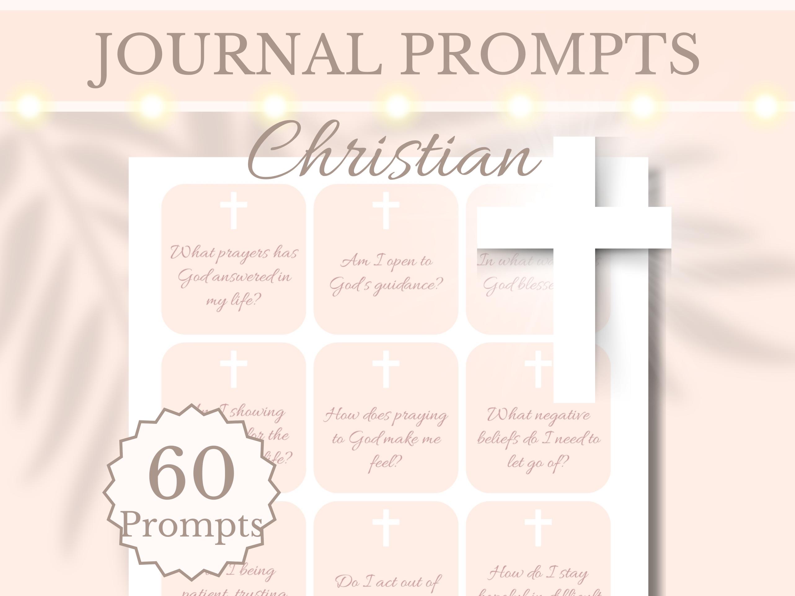 60 Christian Journal Prompt Cards Printable Faith Prompt Devotion ...