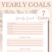 Yearly Goal Setting Printable Planner New Year's Resolution Tracker ...