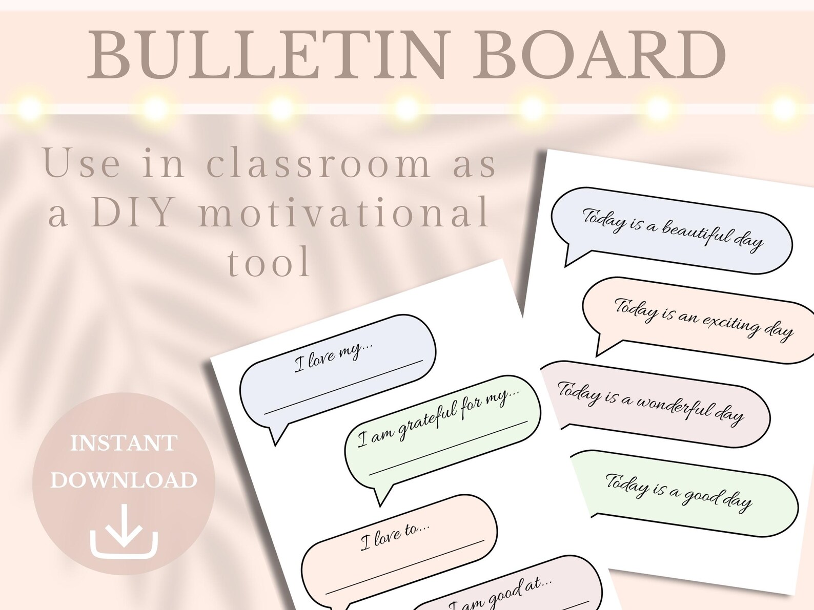 Classroom Bulletin Board Kit Motivational Printable Teacher DIY Back to ...