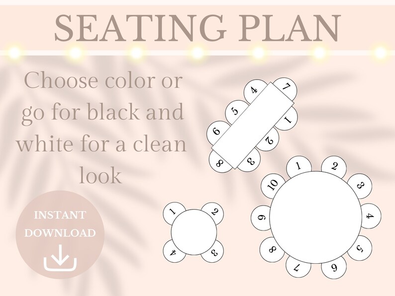 Wedding DIY Table Seating Planner PRINTABLE Paper Cutouts Event ...
