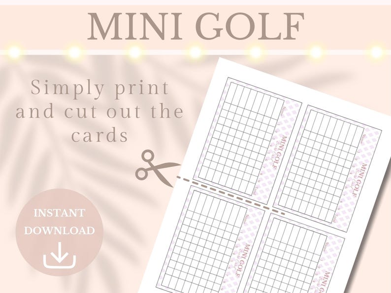 Mini Golf Score Card Printable Miniature Golf Scorecard Bachelorette ...