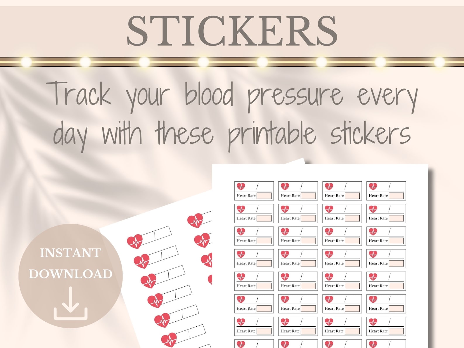 Blood Pressure Printable Stickers Heart Rate Tracker Hypertension ...