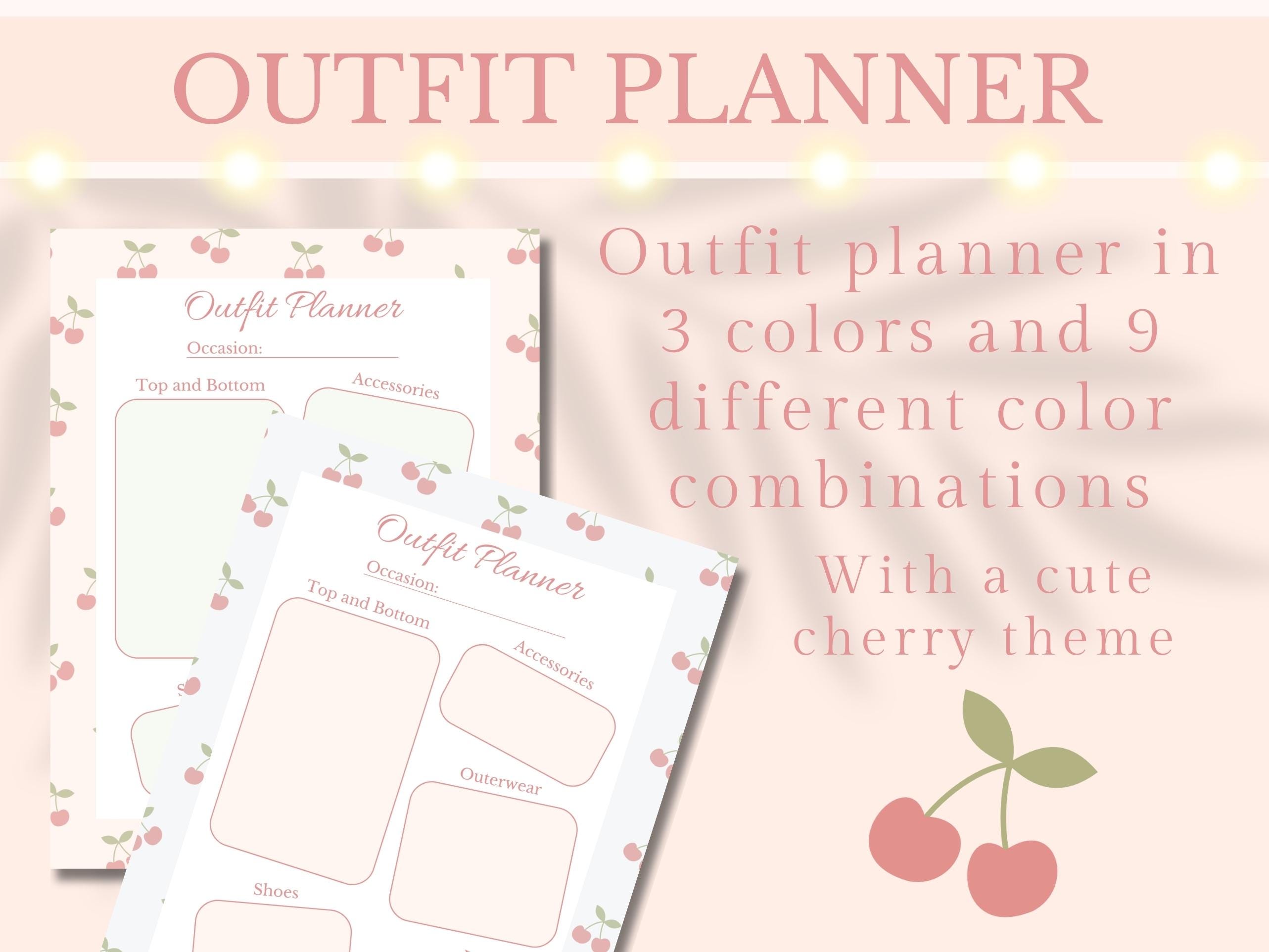 Digital Outfit Planner Printable Capsule Wardrobe Log Clothes Organizer ...