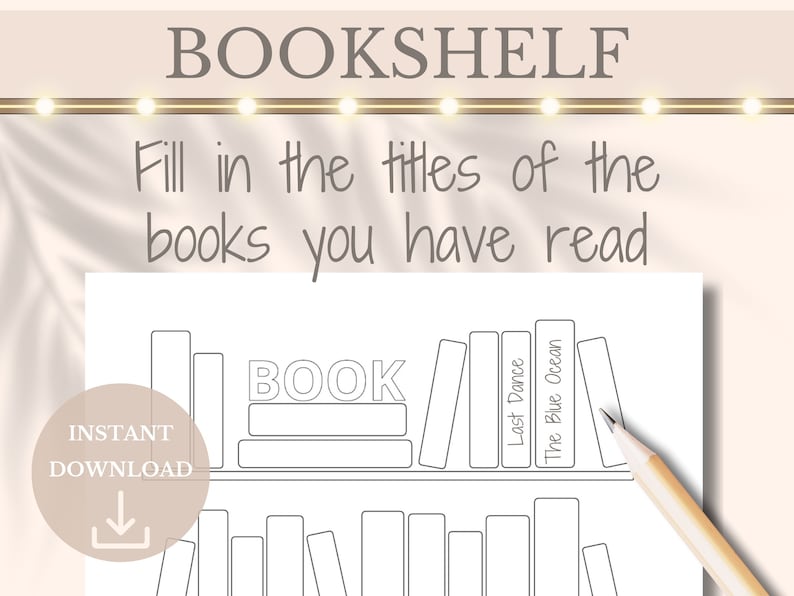 Cute Bookshelf Printable Reading Tracker Coloring Templates, Book Lover ...