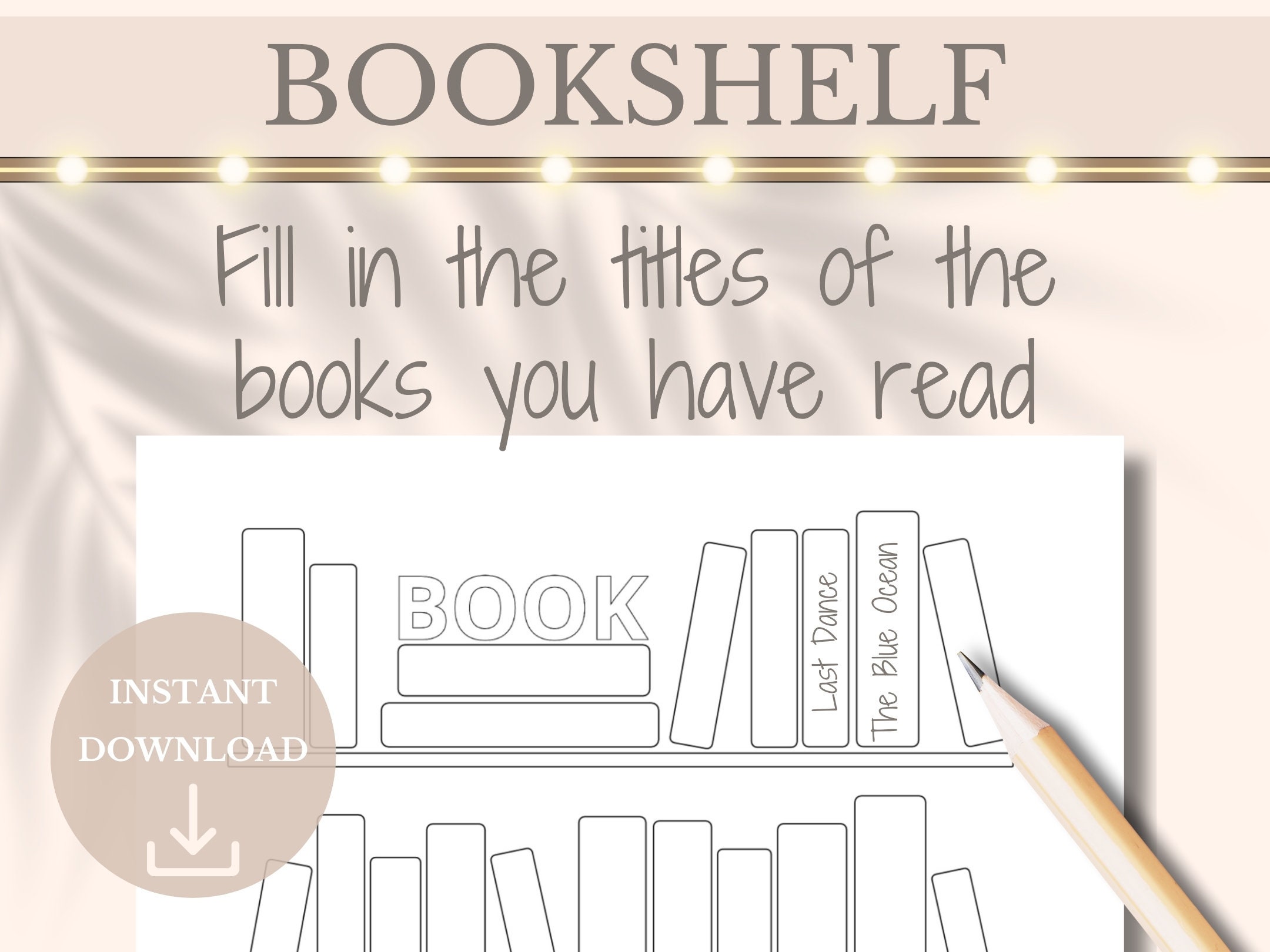 Cute Bookshelf Printable Reading Tracker Coloring Templates, Book Lover ...