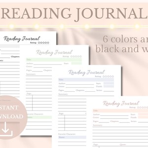 Reading Journal Printable Book Review Planner Reading Tracker, Book ...