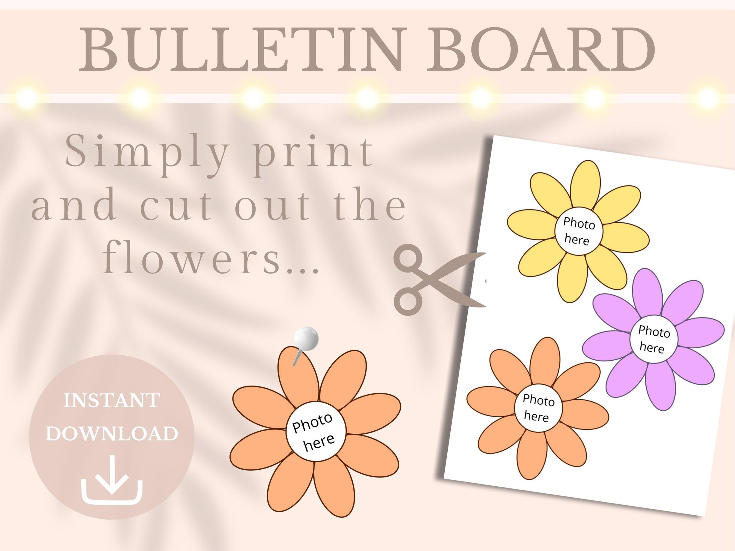 Bulletin Board Kit Printable Personalized Flower Display Classroom ...