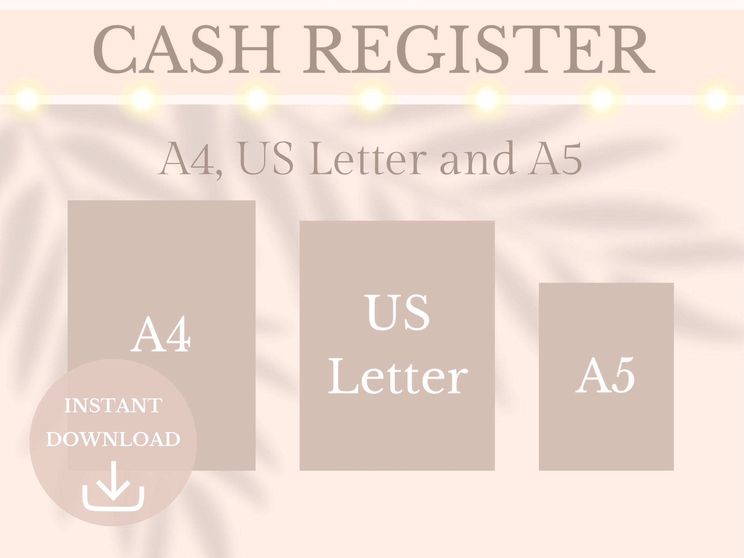 Cash Register Log Printable Cashier Shop Closing Drawer Till Balance ...