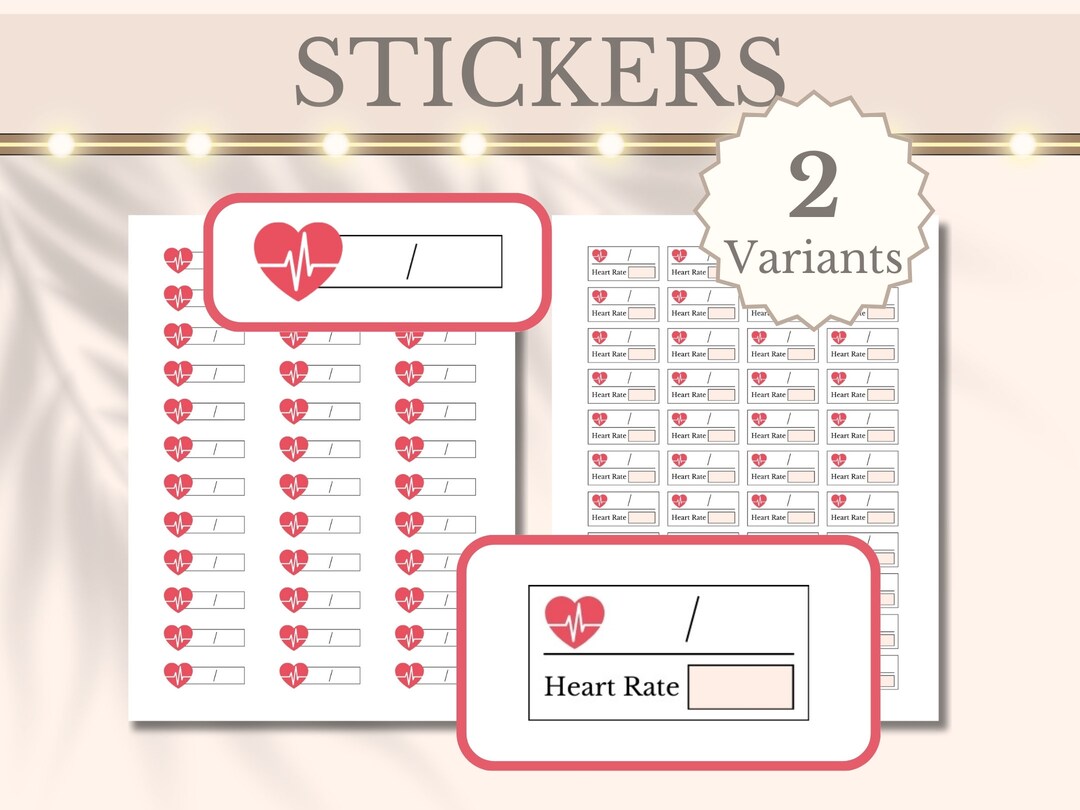 Blood Pressure Printable Stickers Heart Rate Tracker Hypertension ...