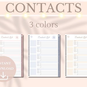 Digital Alphabetical Phone Book Contact List Address Book Simple ...