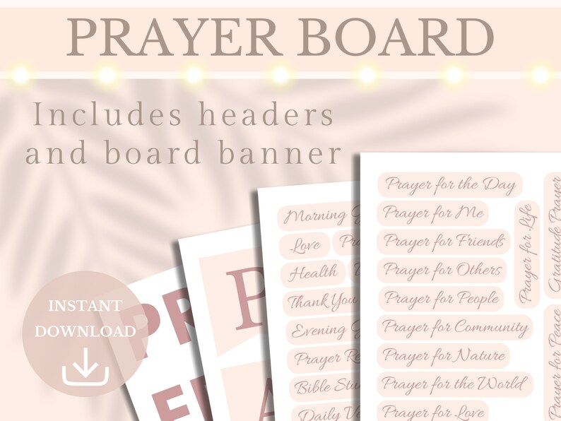 Prayer Board Kit Printable Christian DIY Collage Bible Study Gratitude ...